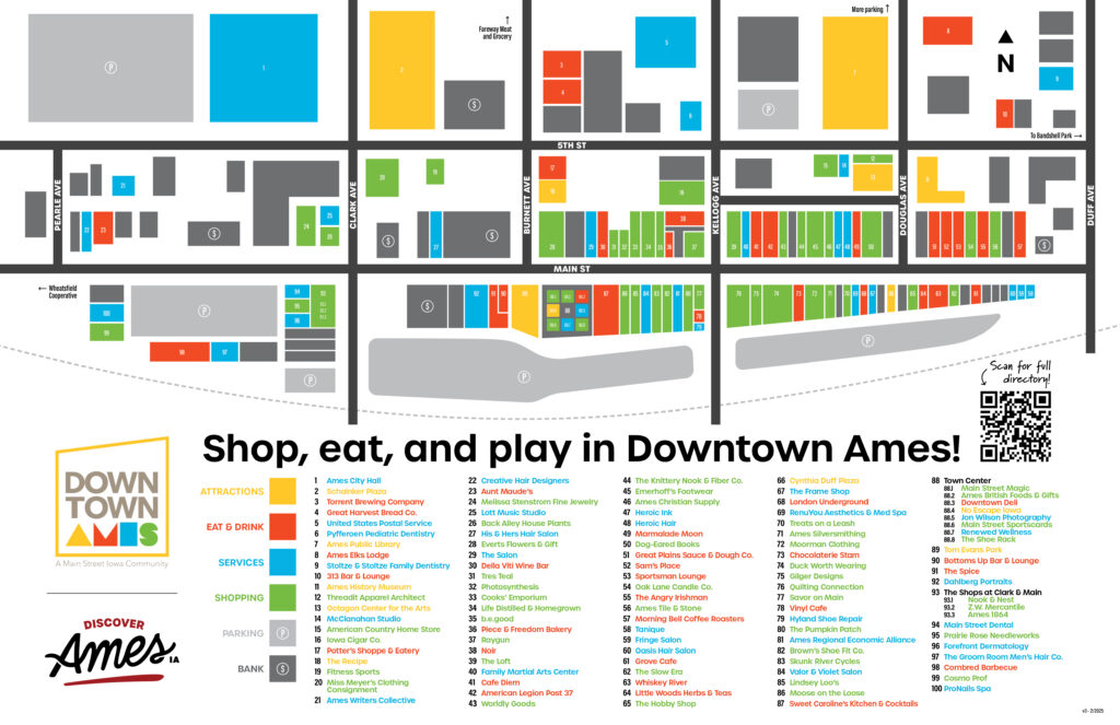 Downtown Shopping Map - Downtown Ames